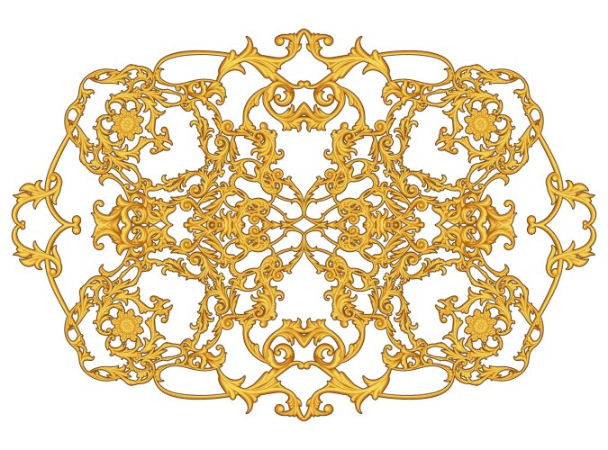 Golden arabesque with floral Royalty Free Vector Image