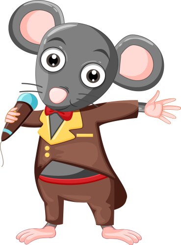 Cute cartoon rat with headphones Royalty Free Vector Image