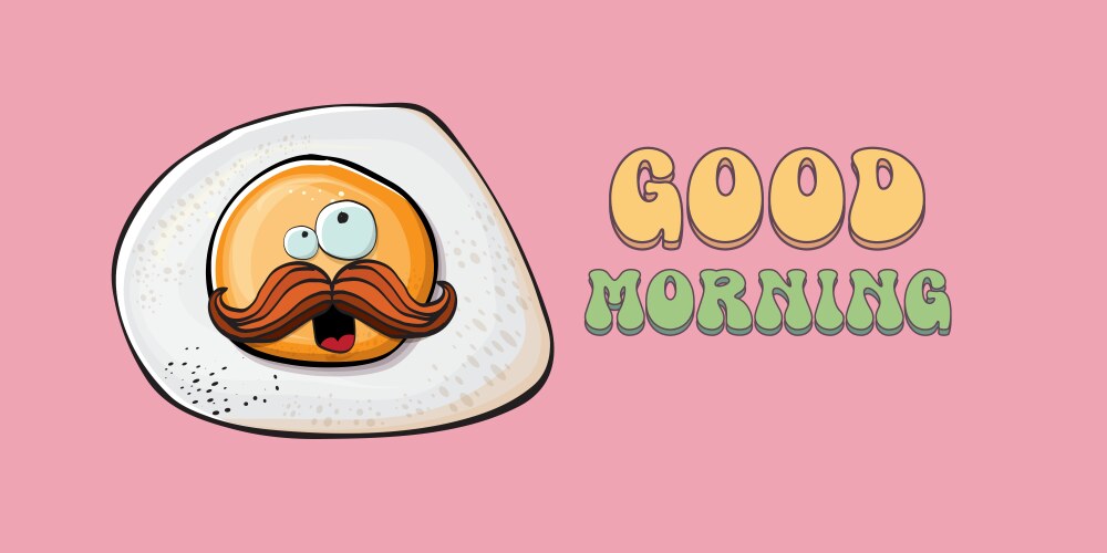 Good morning quote with cute egg character Vector Image