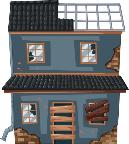 Old house with broken windows Royalty Free Vector Image