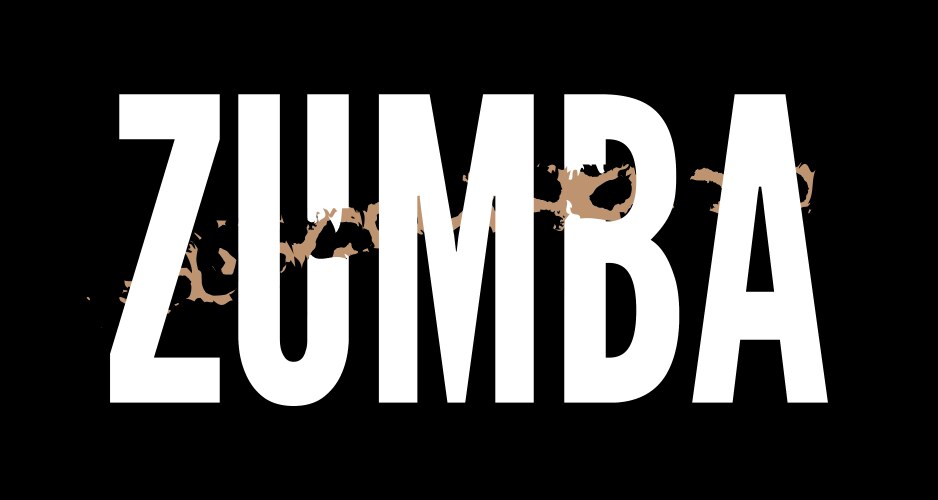 Zumba dance studio text calligraphy word banner Vector Image