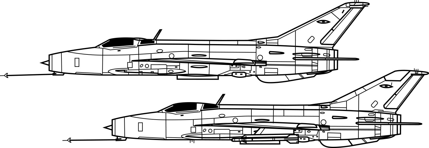 Mikoyan mig-21 fishbed Royalty Free Vector Image