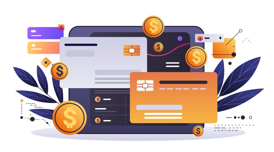 Online banking smart wallet payment application Vector Image