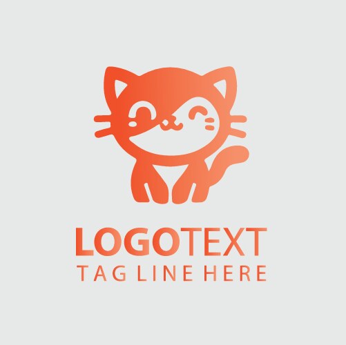 Cute kitty cat logo Royalty Free Vector Image - VectorStock