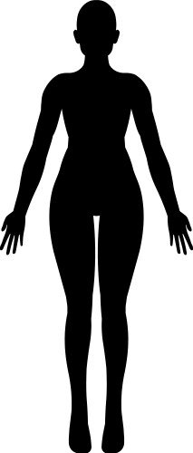 Front and side view of human silhouette Royalty Free Vector
