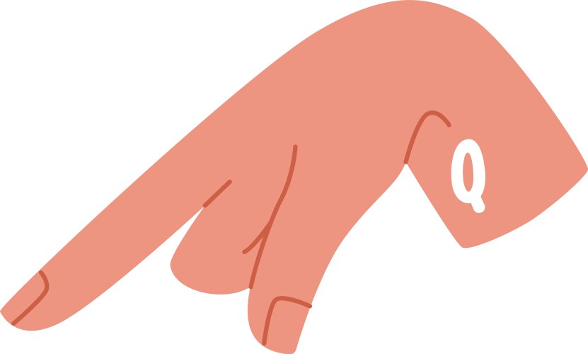 Hand sign alphabet v letter Royalty Free Vector Image