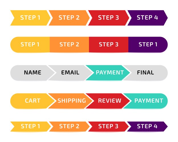 Progress bar infographic design chart numbers Vector Image