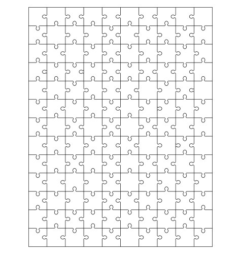 Puzzle piece pattern realistic template of jigsaw Vector Image