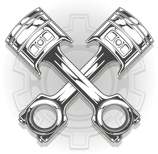 Isolated monochrome of engine piston Royalty Free Vector