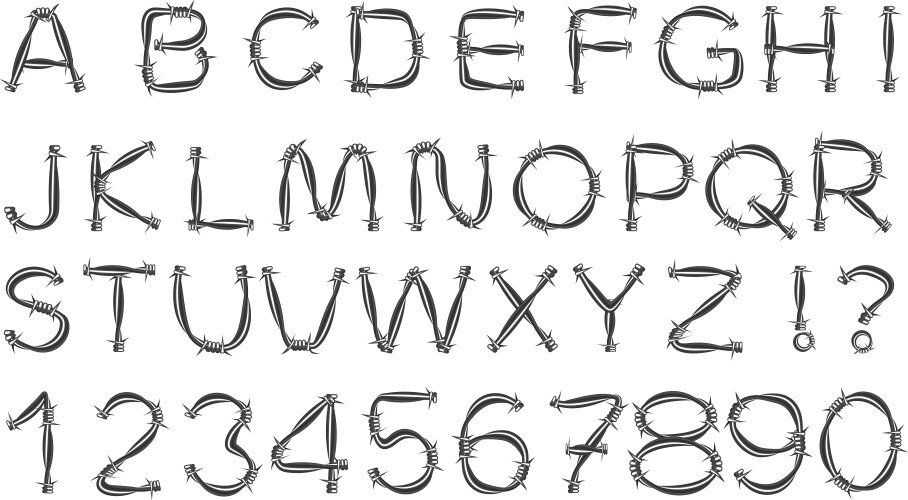 Rope alphabet letters made from Royalty Free Vector Image