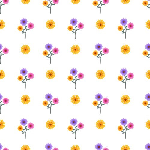 Free hand drawn small flower pattern design Vector Image