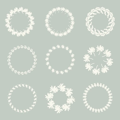 Handmade linocut organic wreath Royalty Free Vector Image