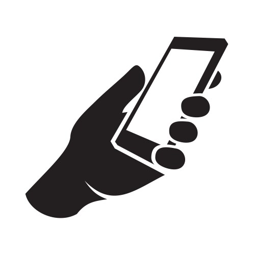 Hand holding modern mobile phone icon Royalty Free Vector