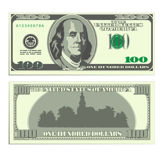 One Hundred Dollar Bill Royalty Free Vector Image