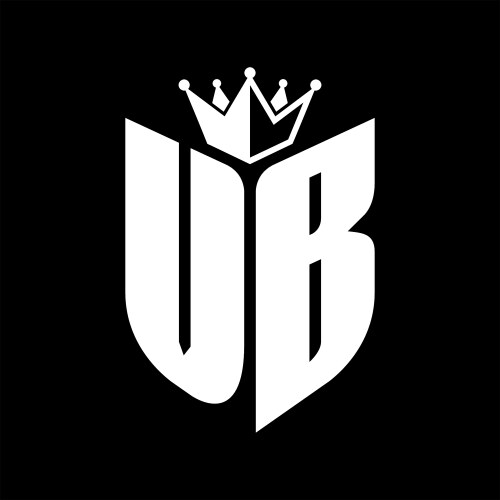 Vb letter logo with sharp triangle shield shape Vector Image