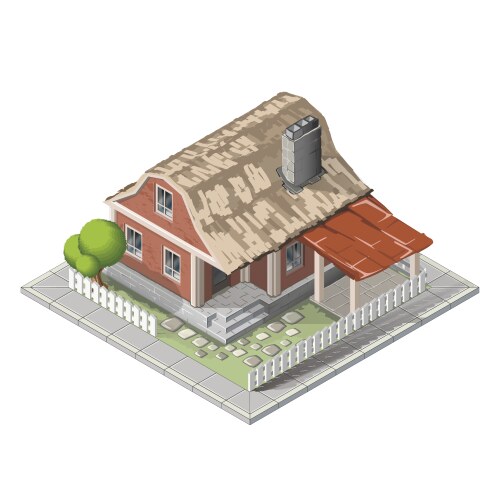 Isometric greenhouse farm building isolated icon Vector Image