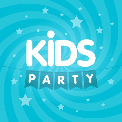 Kids party letter sign poster Royalty Free Vector Image