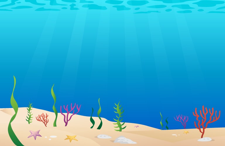 Ocean Bottom Cartoon Good Vibes Over/under The Ocean 🏄♂🌊🪸