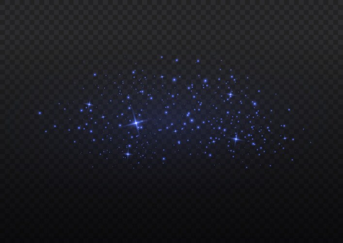 Starry dust flash light spark sparkle blue star Vector Image
