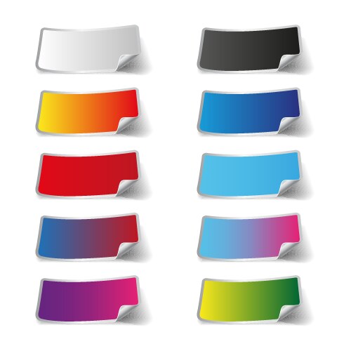 Empty label set orange Royalty Free Vector Image