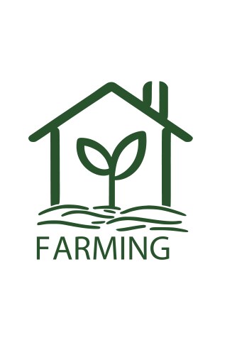 Hand house farming logo Royalty Free Vector Image