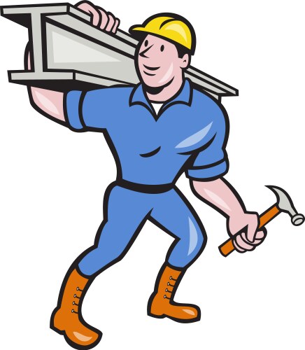 Cartoon construction worker Royalty Free Vector Image