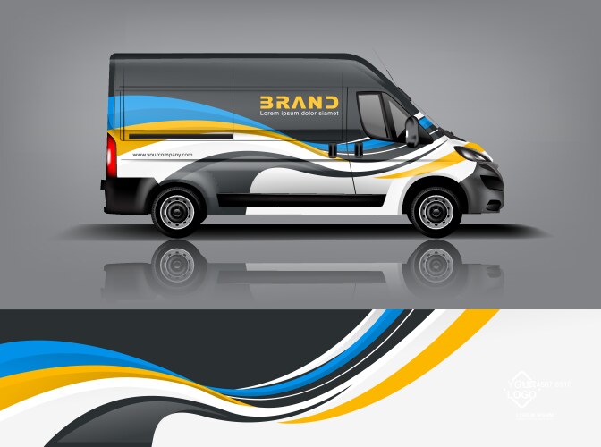 Vehicle decal wrap design cargo van graphic Vector Image