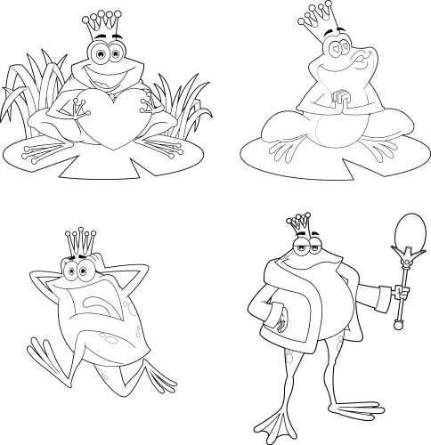 Fat frog cartoon mascot character Royalty Free Vector Image