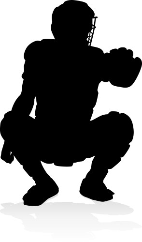 Baseball player silhouette Royalty Free Vector Image