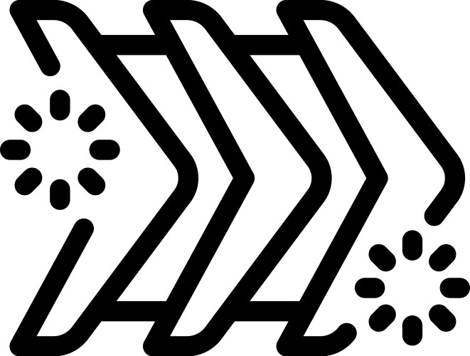 Three arrows pointing right with loading circles Vector Image