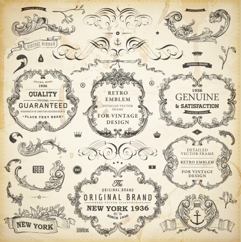 Rustic food label set Royalty Free Vector Image