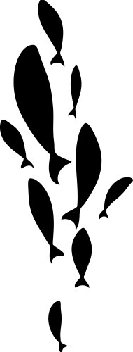 Decorative large school of fish flock Royalty Free Vector