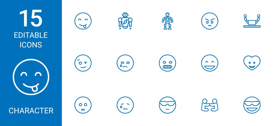 Character icons Royalty Free Vector Image - VectorStock