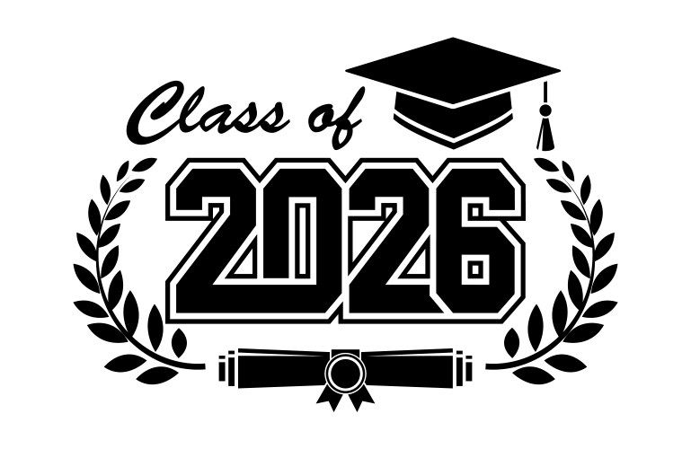 2026 graduate class logo Royalty Free Vector Image