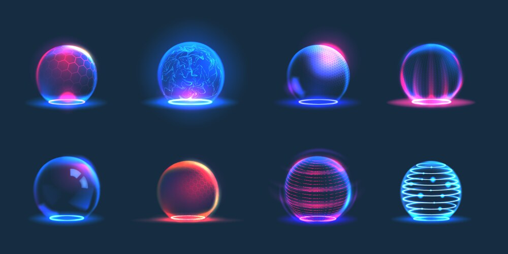 Circle shield bubble force field energy sphere Vector Image
