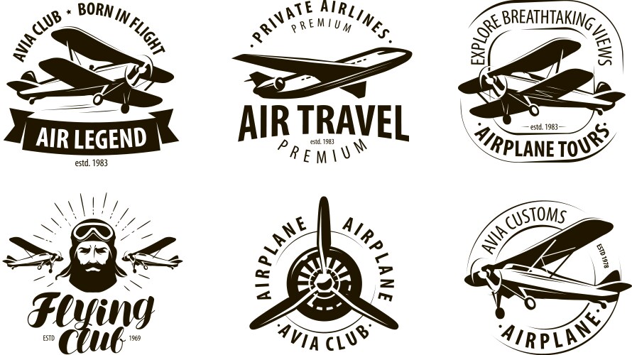 Airplane logo Vector Images & Graphics for Commercial Use | VectorStock