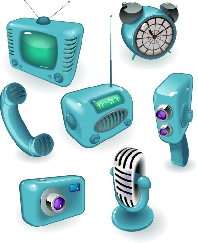 Retro tech devices Royalty Free Vector Image - VectorStock