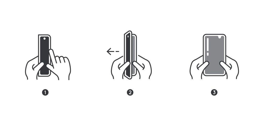 Smart phone tablet with foldable screen step Vector Image