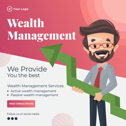 Wealth management banner design template Vector Image