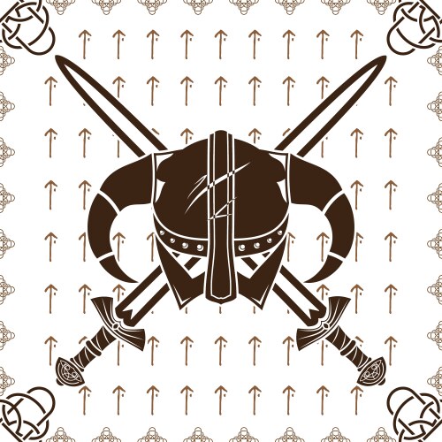 Viking runes seamless pattern Royalty Free Vector Image