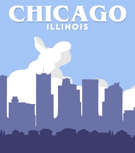 Chicago illinois with beautiful city views Vector Image