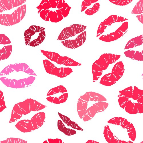 Lipstick kiss pattern woman lips with grunge Vector Image