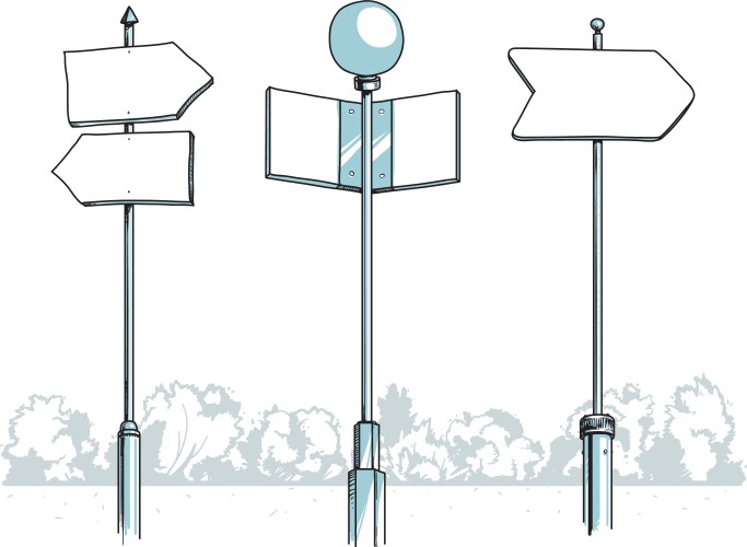 Signage sign pole frame street a set Royalty Free Vector