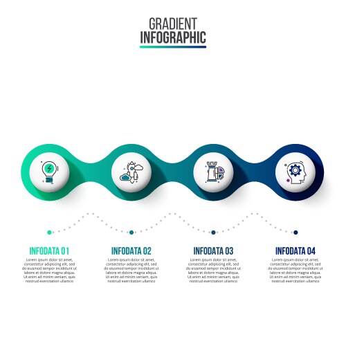 Abstract gradient diagram with 4 steps Royalty Free Vector