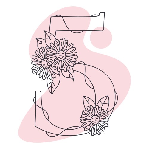 Sign language number 5 Royalty Free Vector Image