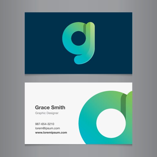 Business card template letter g Royalty Free Vector Image