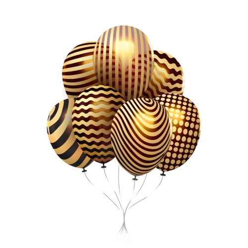 Gold balloons isolated on white background Vector Image