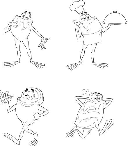 Fat frog cartoon mascot character Royalty Free Vector Image