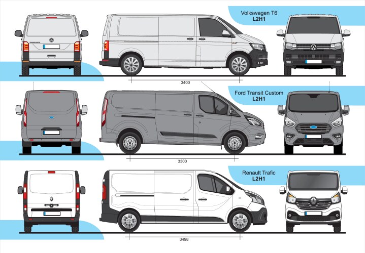 Set of ford vans and minivans 2014-present Vector Image