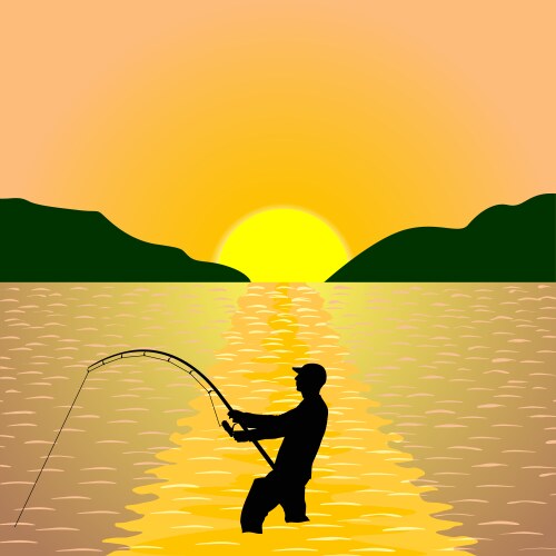Angler silhouette Royalty Free Vector Image - VectorStock